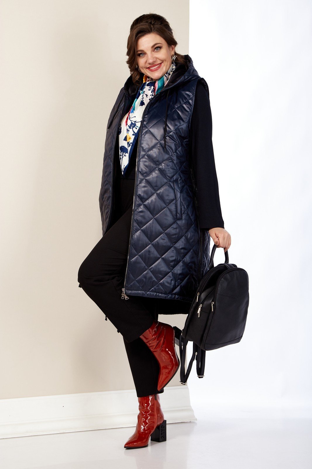 Жилет 2141 темно-синий Shetti купить в интернет магазине Велесмода